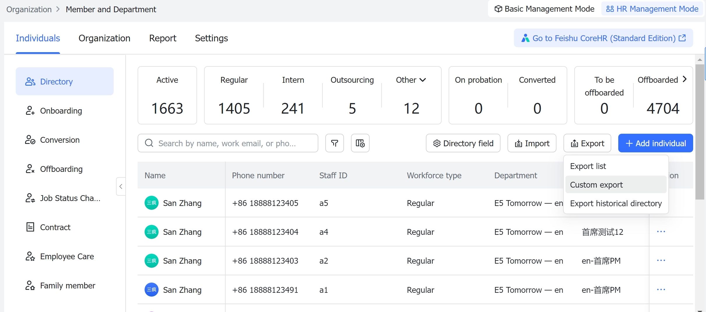 Admin | Manage member profile