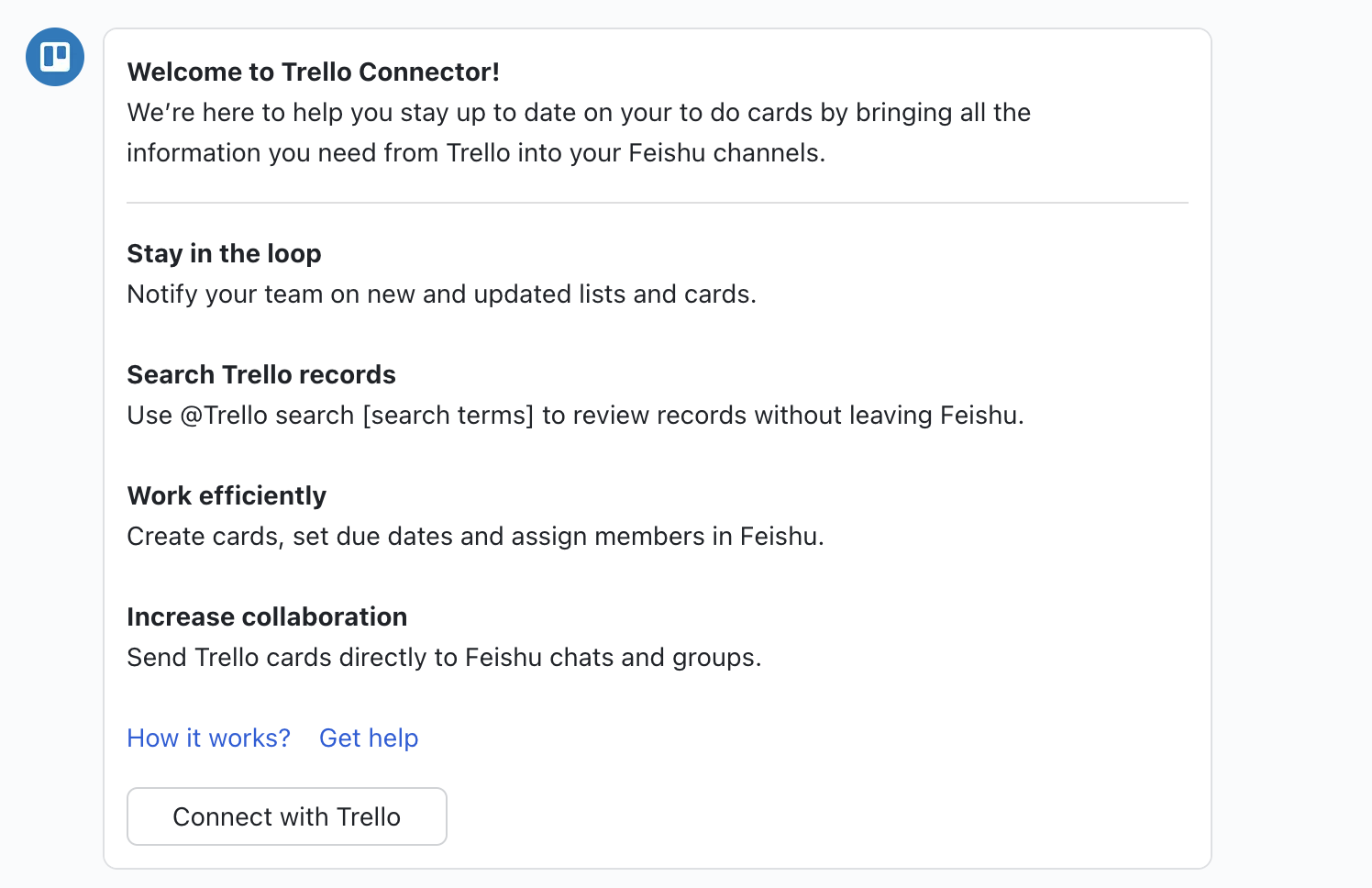 Set up and use Trello Connector