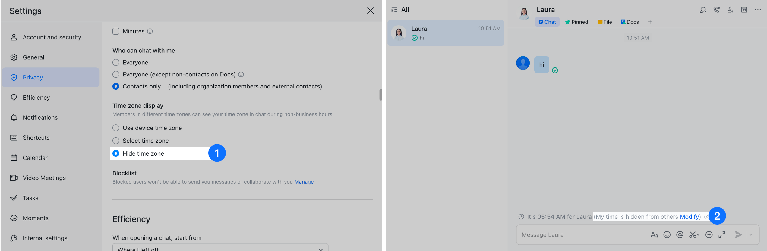 Set your displayed time zone