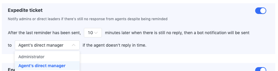 Set up reminders for agents