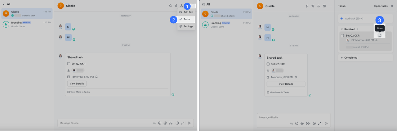 Share tasks