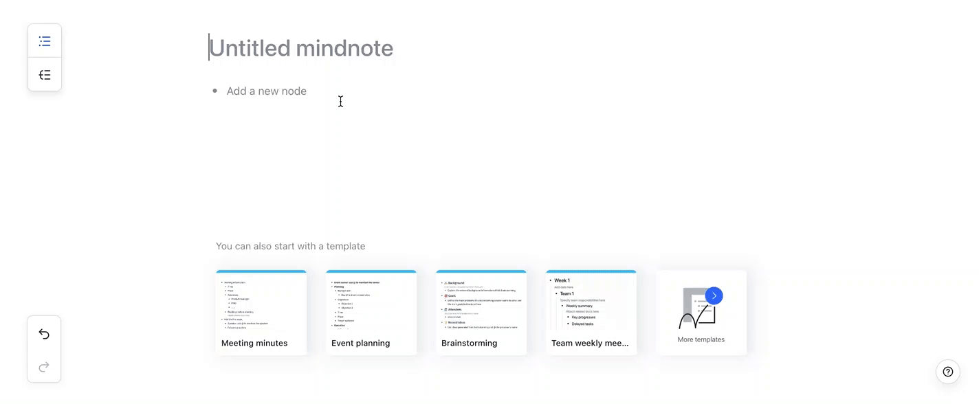 Create and edit mindnotes