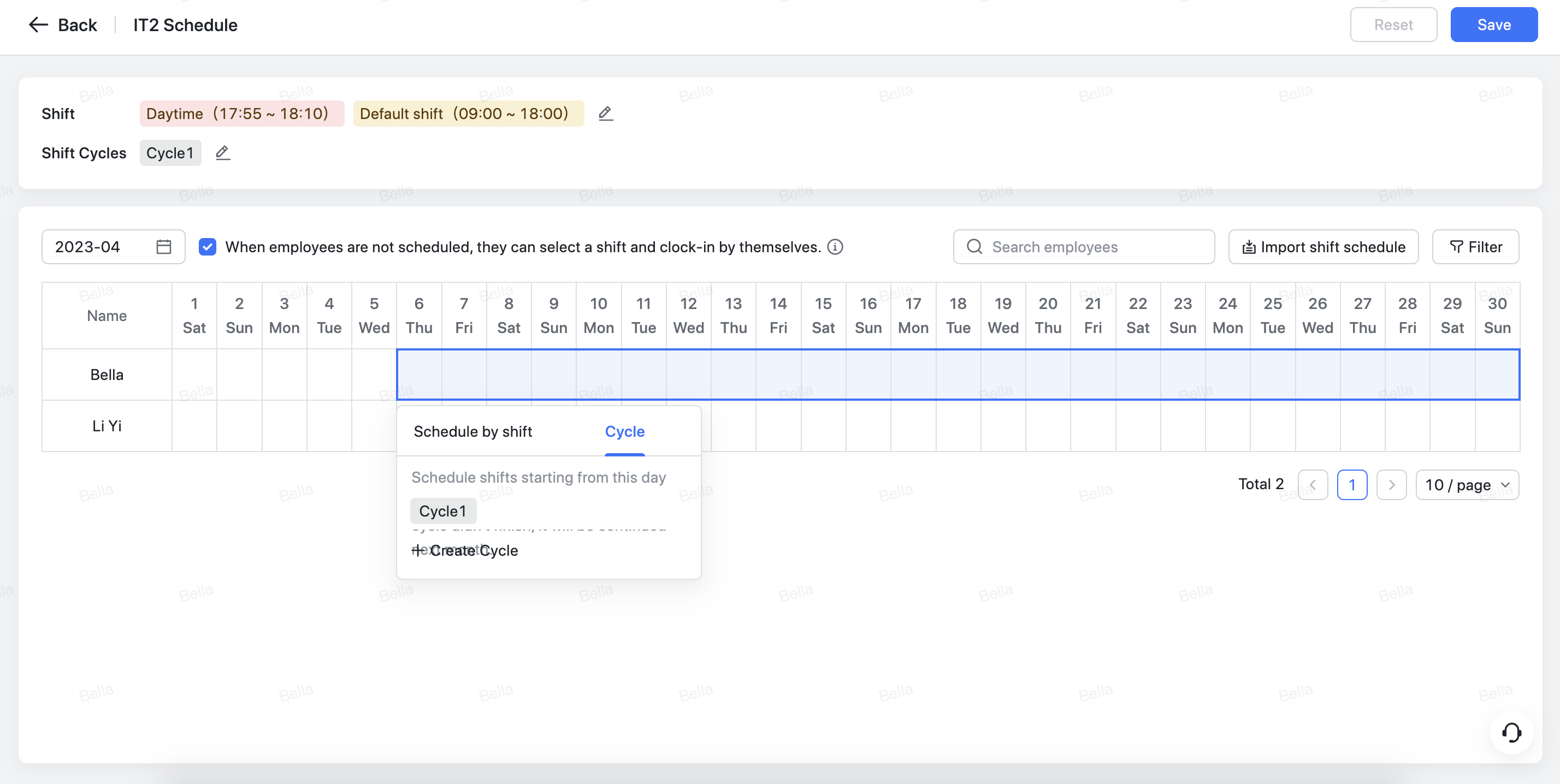 Admin | Use scheduling attendance