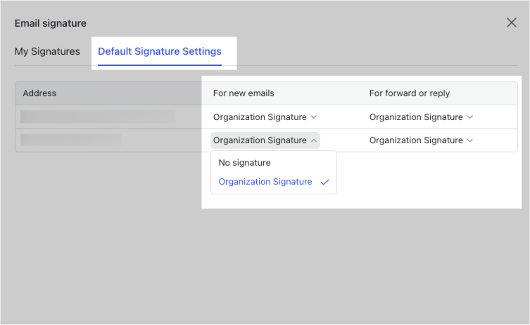 Admin | Configure your organization's signatures for emails