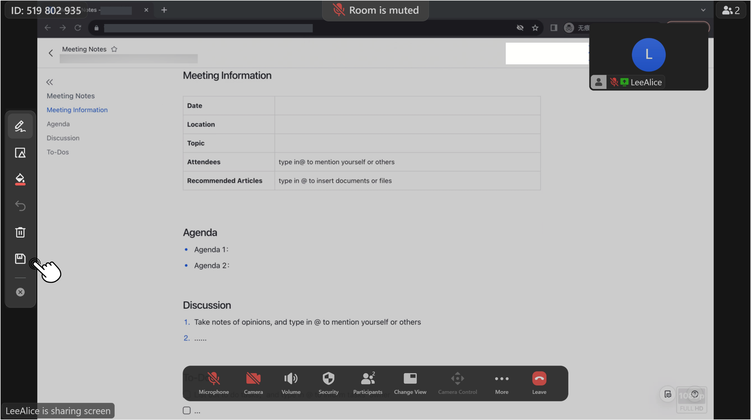 Share your screen with Feishu Rooms