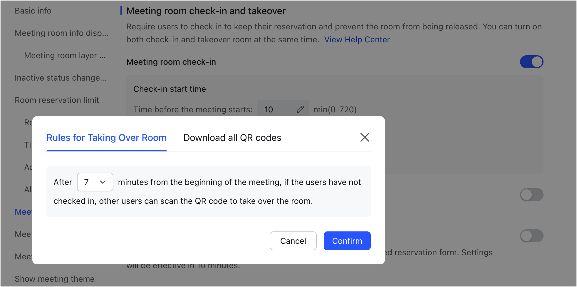 Admin | Configure meeting room takeover