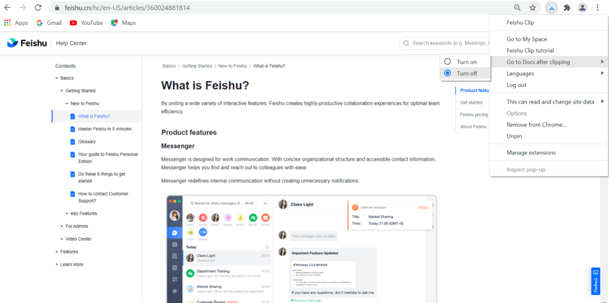 Install and use Feishu Clip
