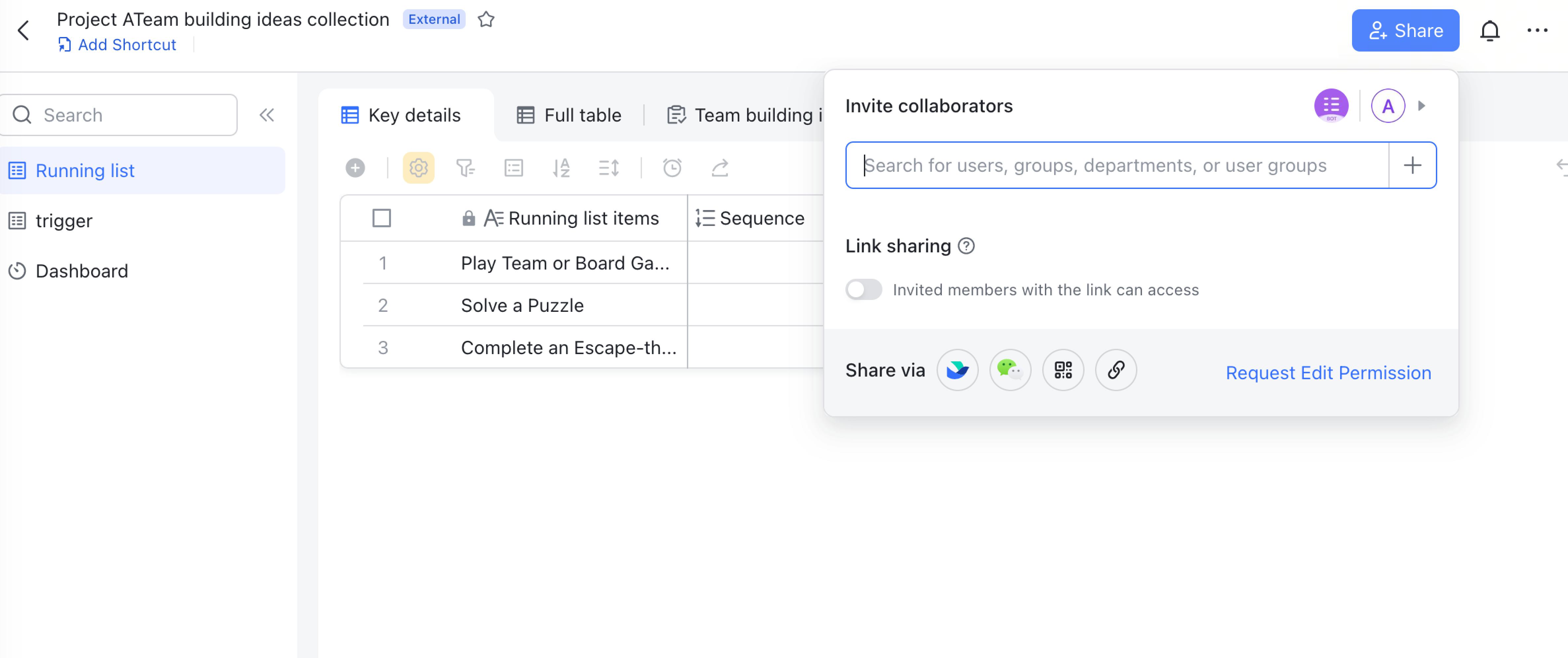 Use running lists