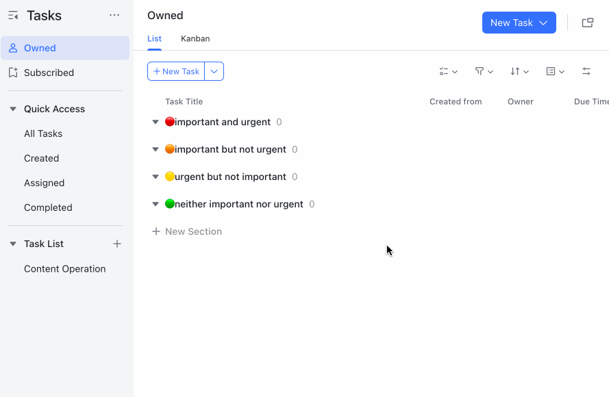 Create tasks