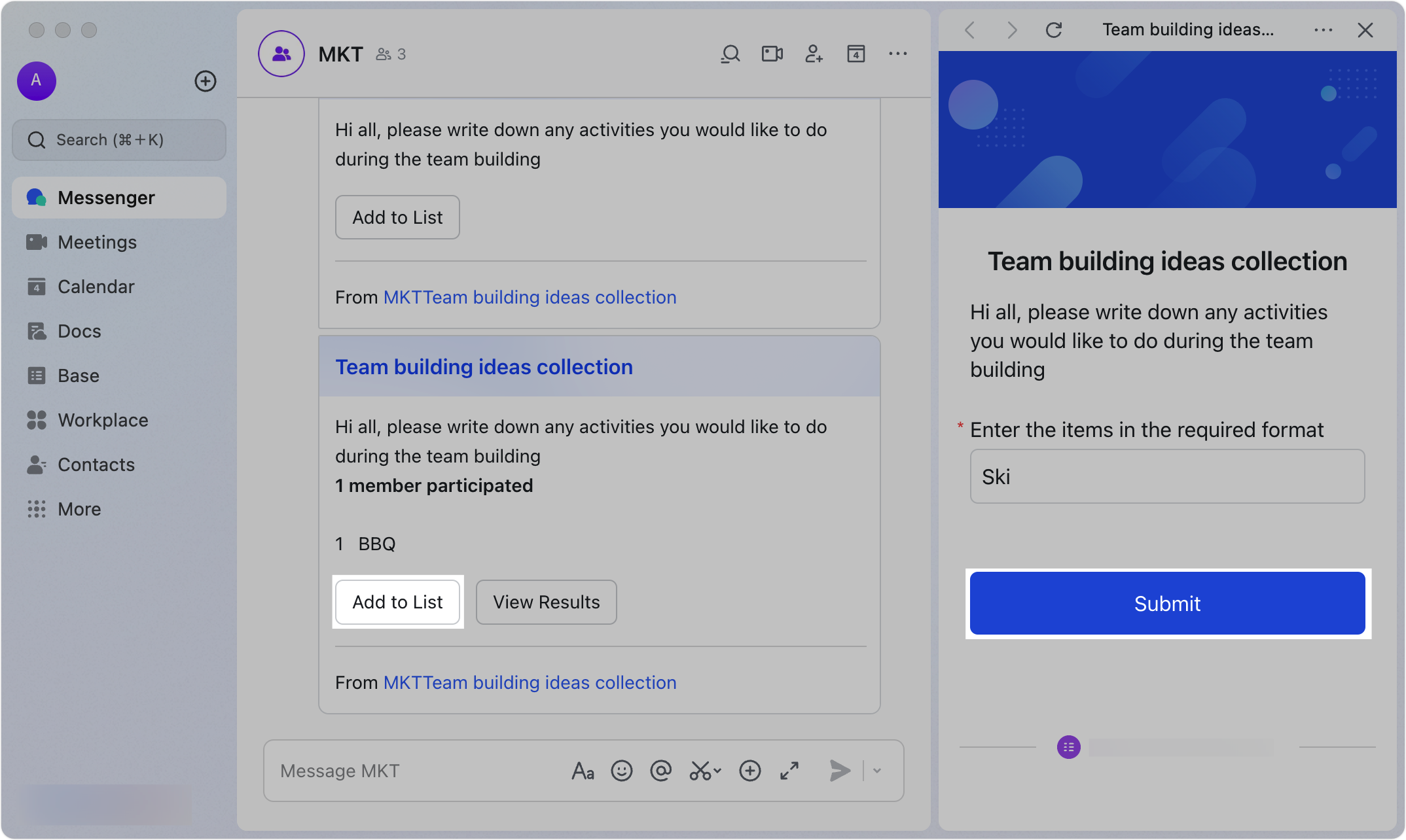 Use running lists
