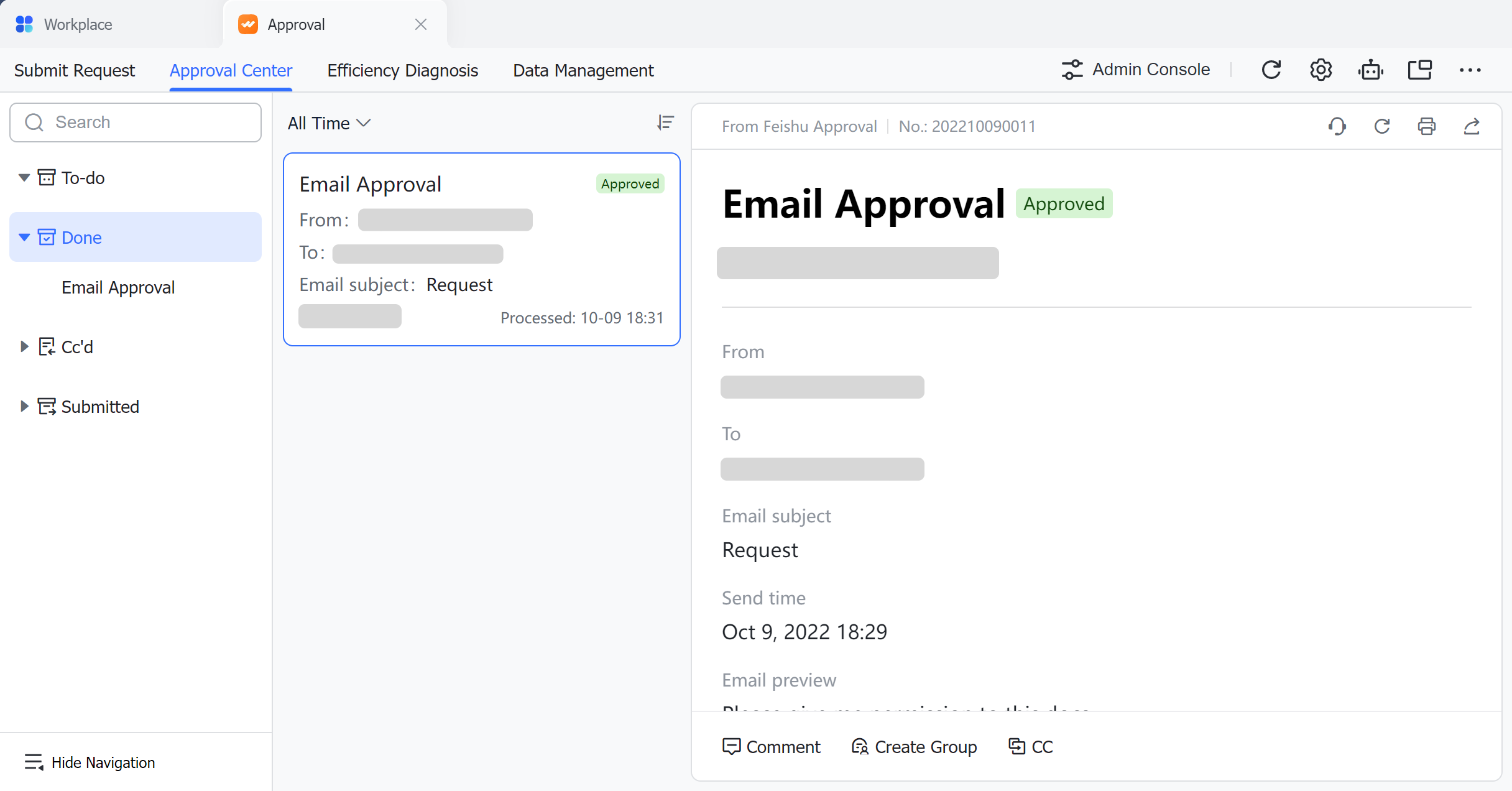 Admin | Require approval for emails sent to a mailing list
