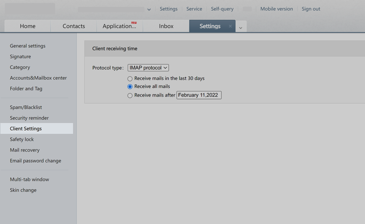 Enable IMAP service for third-party email providers