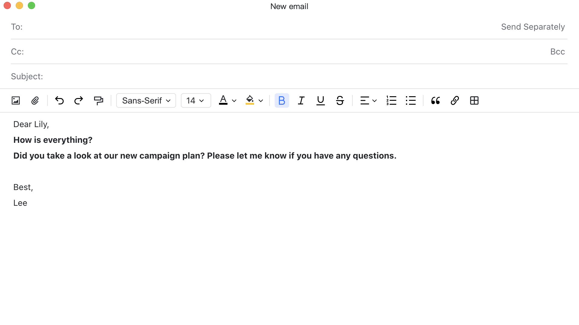 Use format painter in email