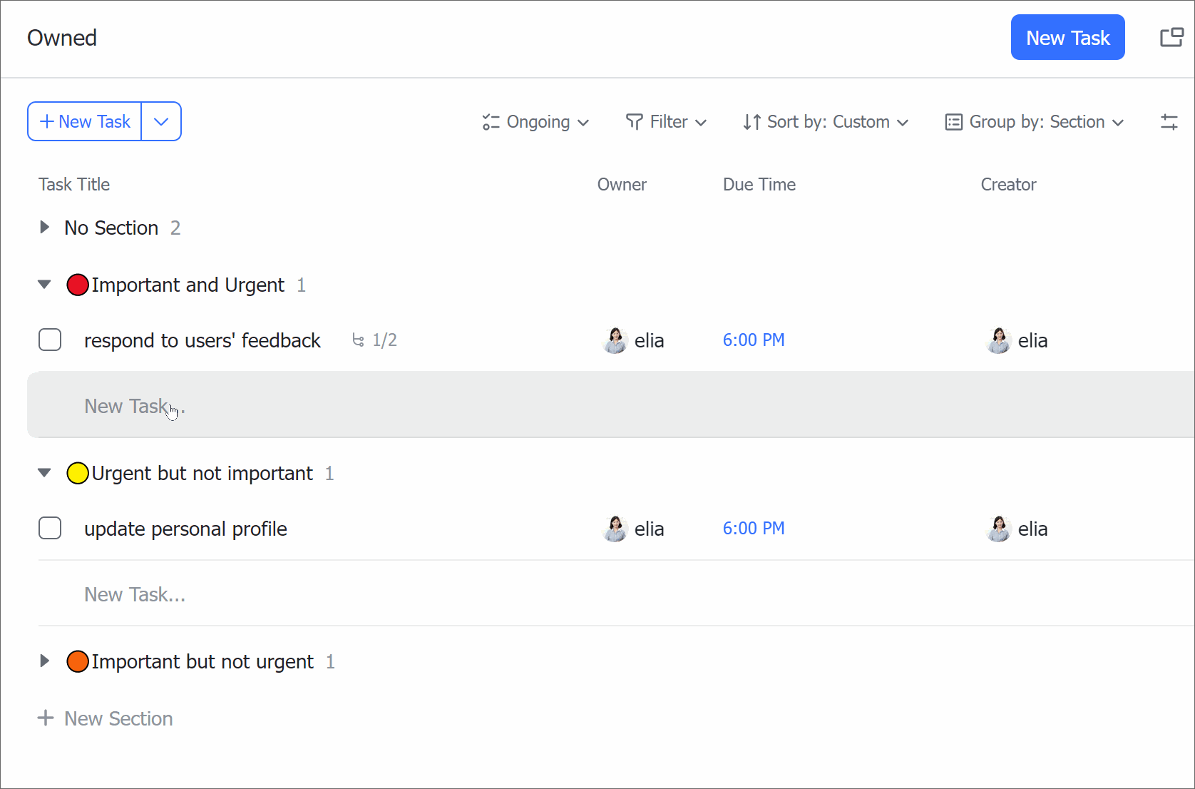Use the multifunction toolbar in Tasks