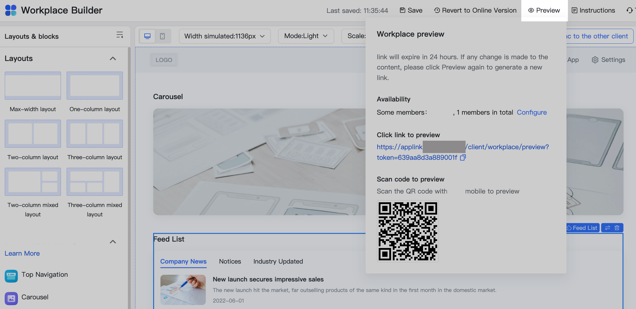 Preview Custom Workplaces
