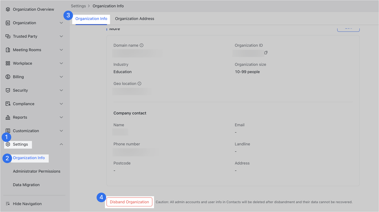 Admin | Disband an organization