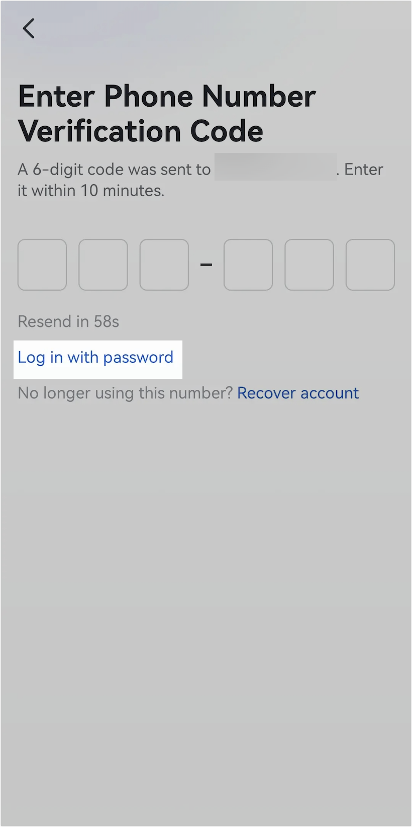 Recover an account