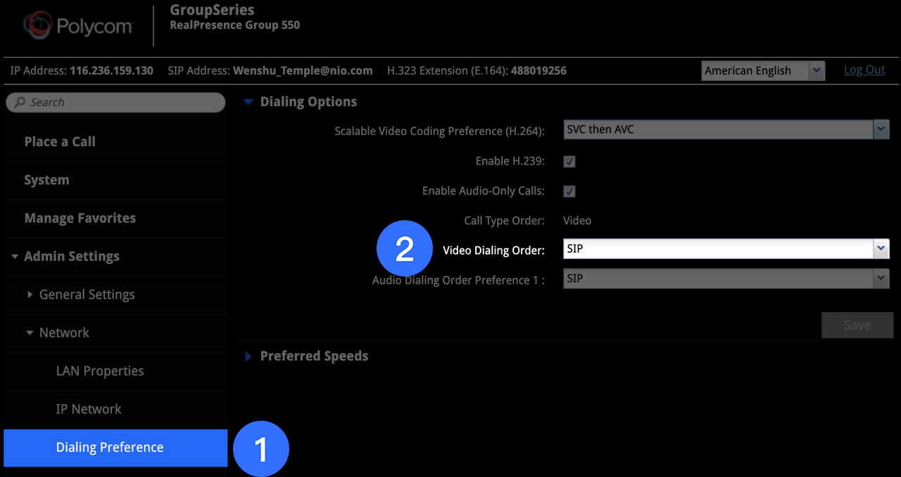 Admin | Register a Poly SIP meeting room terminal to Feishu