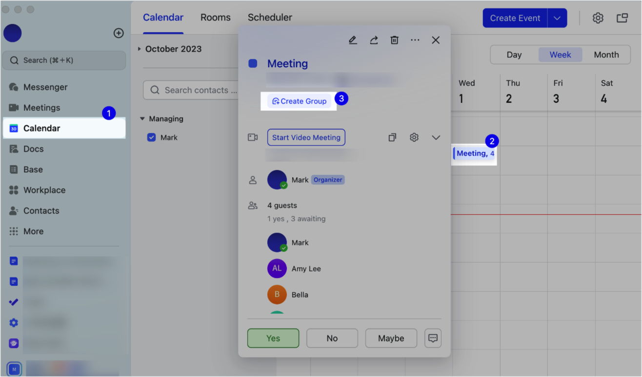 Create a meeting group