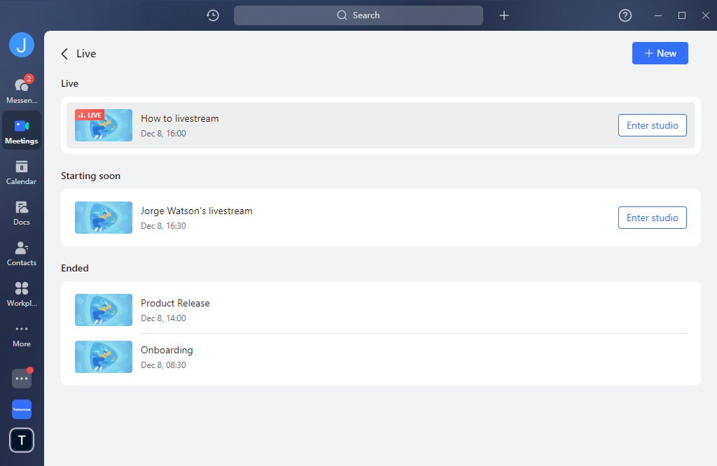 Create and manage Feishu Livestream
