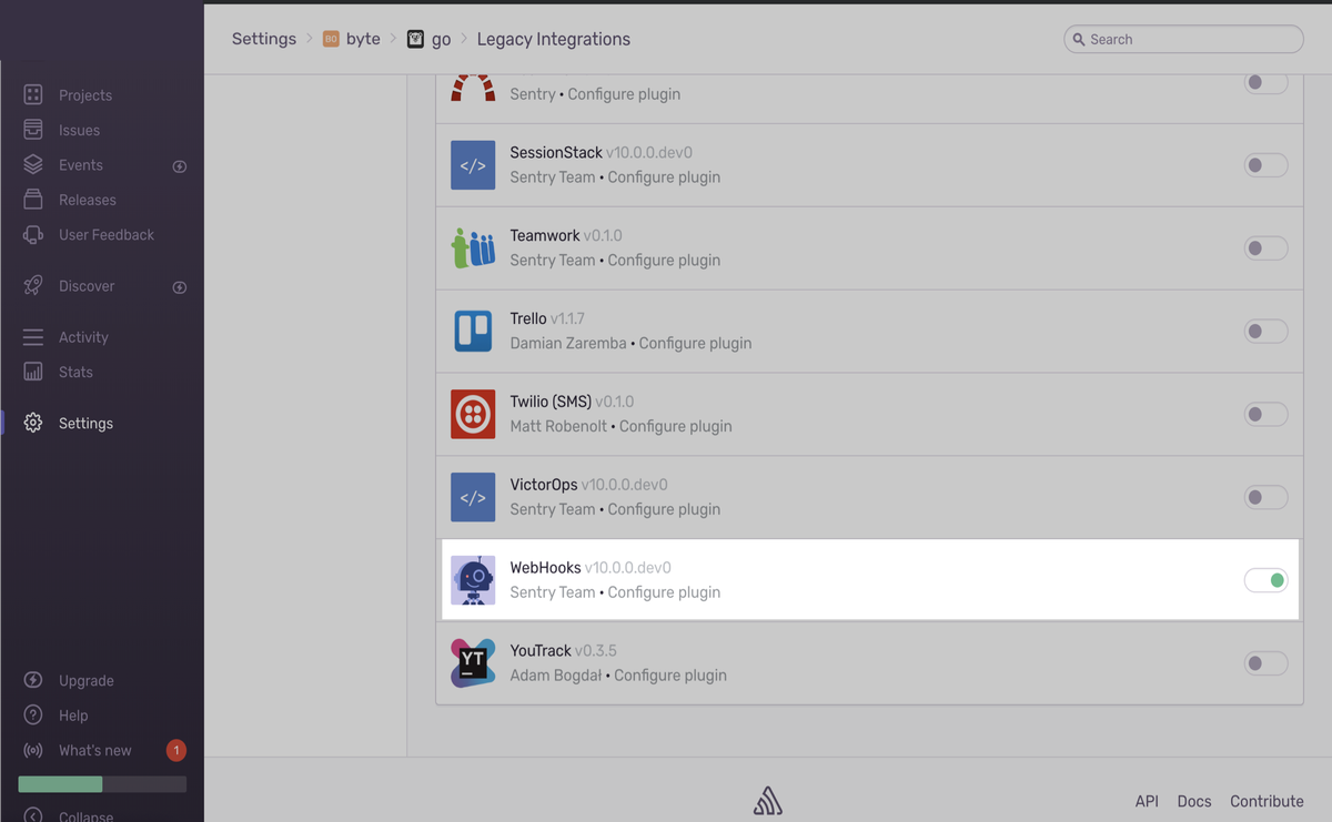 Use the Sentry connector