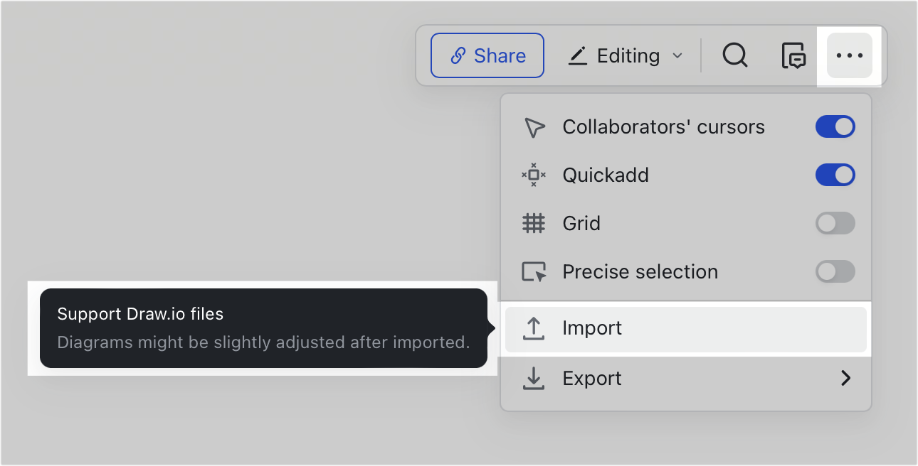 Import content onto a board