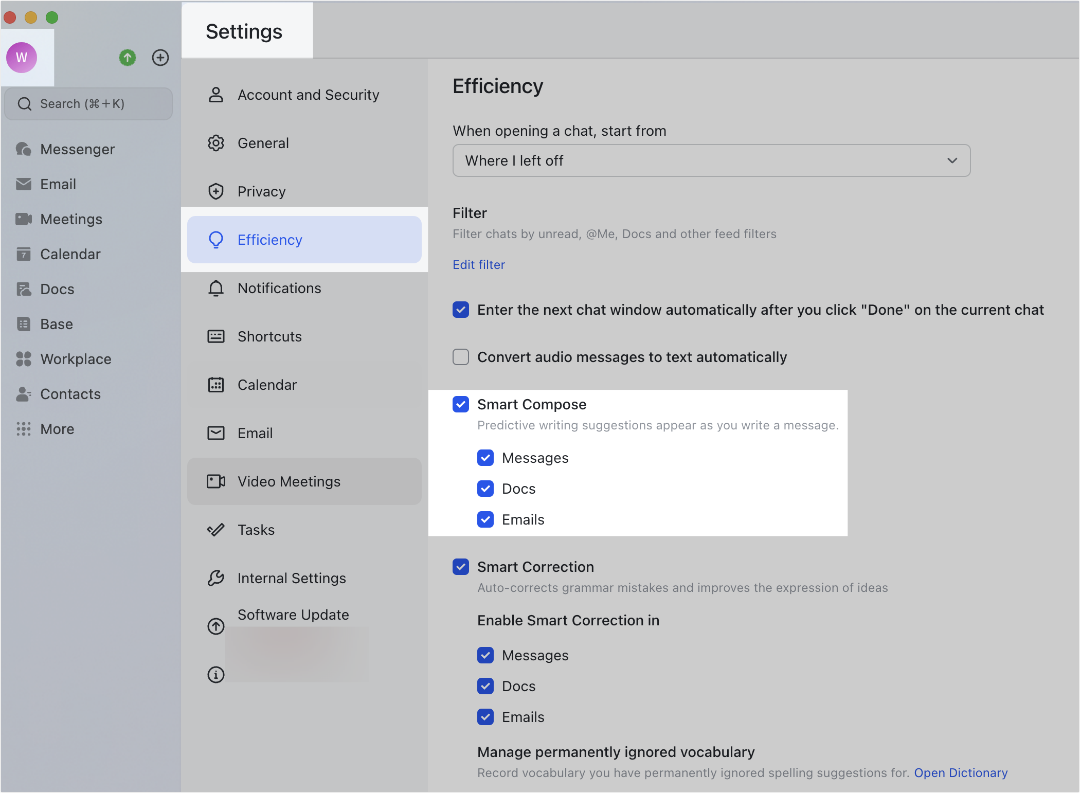 Turn on Smart Compose