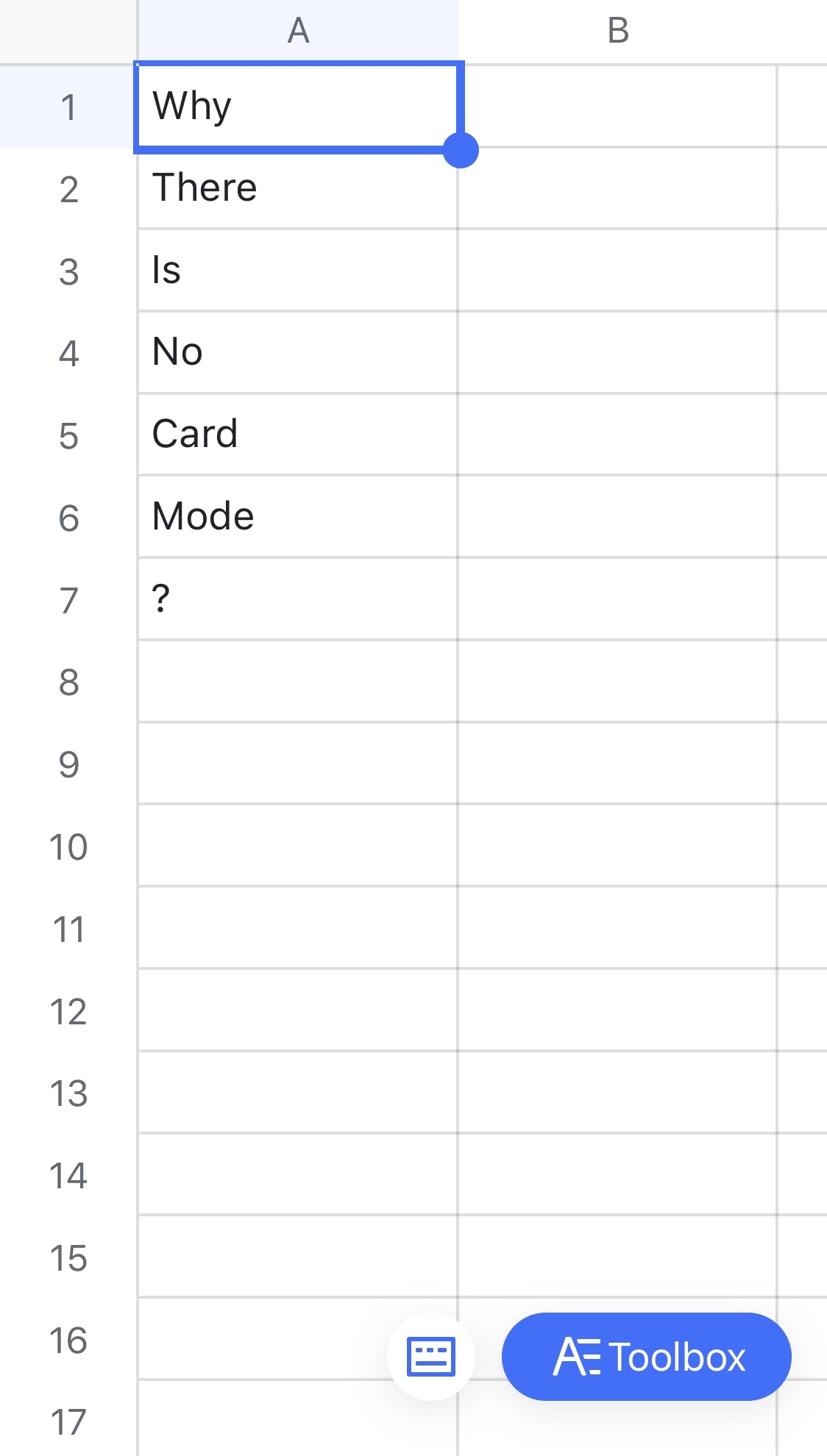 Use card view of sheets on mobile