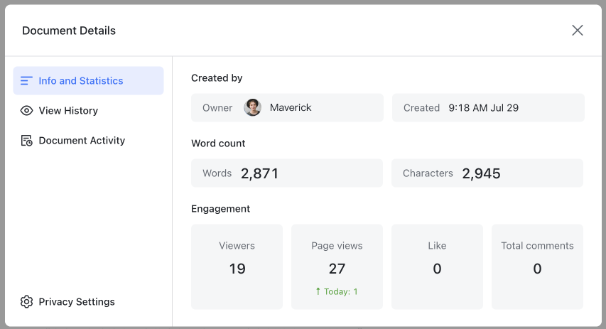 Access wiki space data overviews