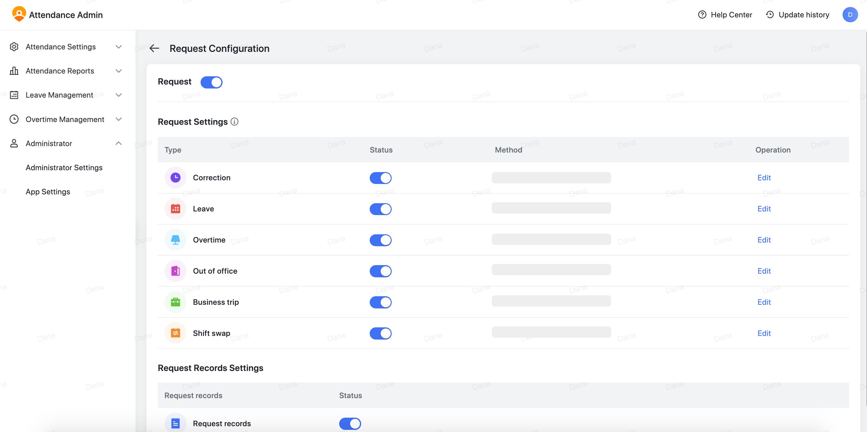 Admin | Configure app request modules