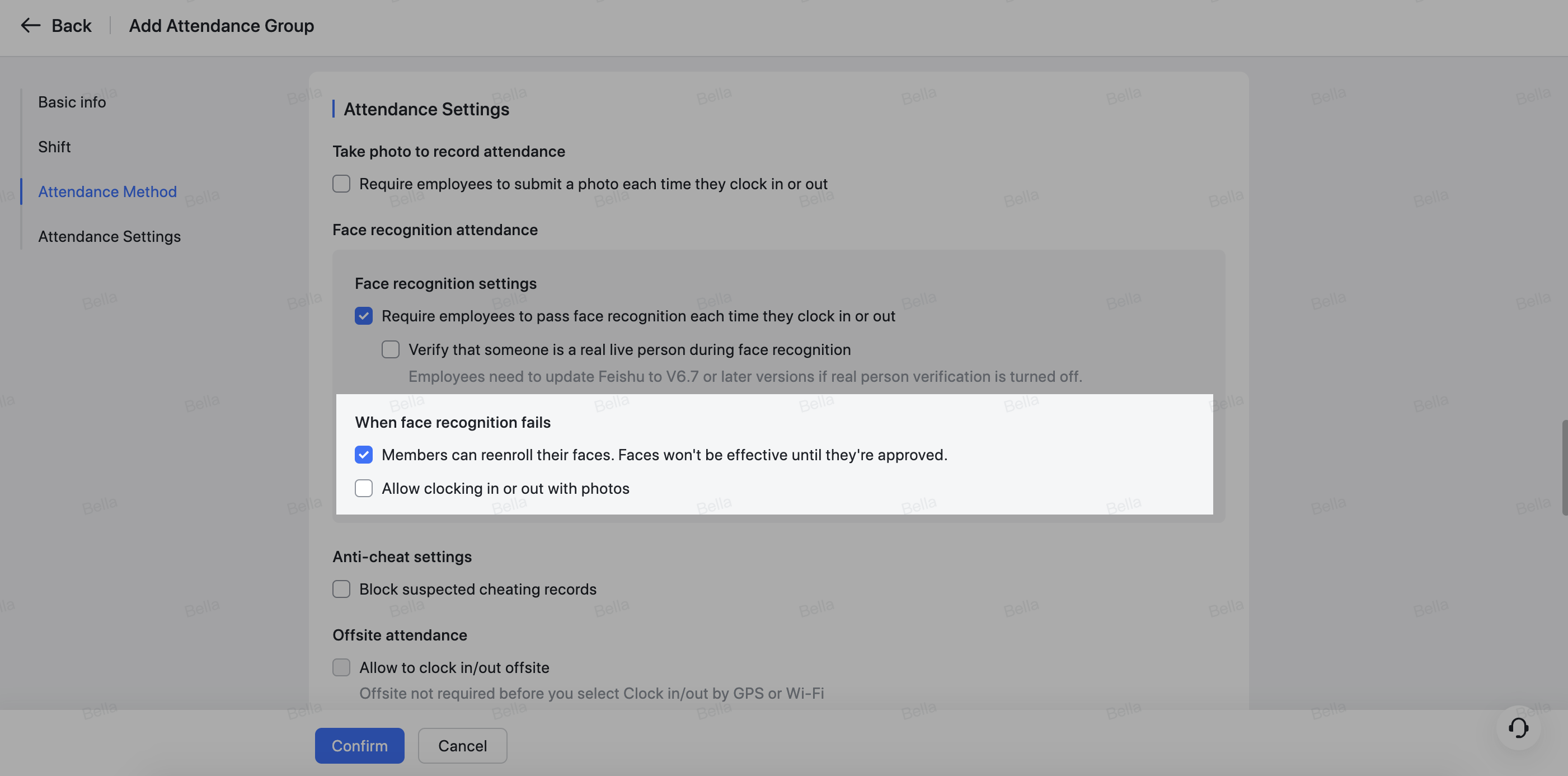 Admin | Set up face recognition