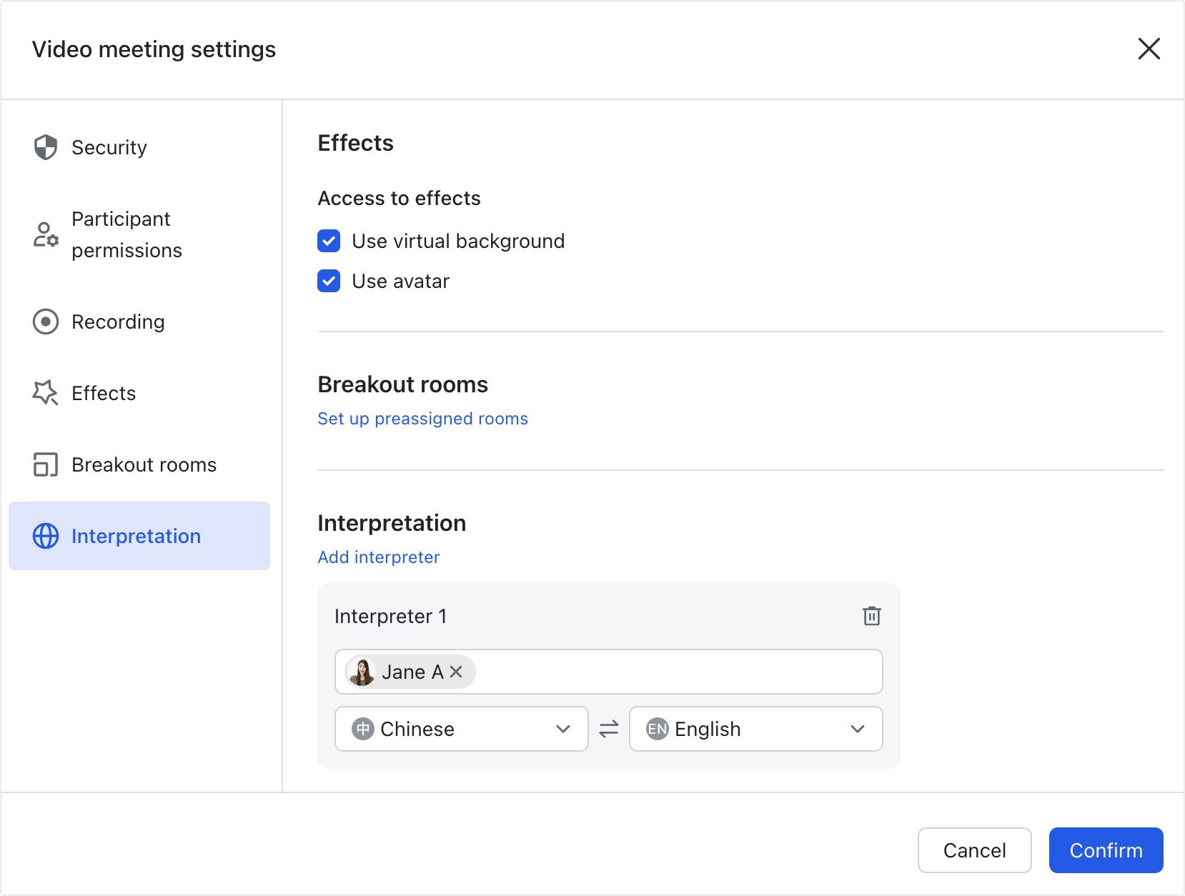 Use language interpretation