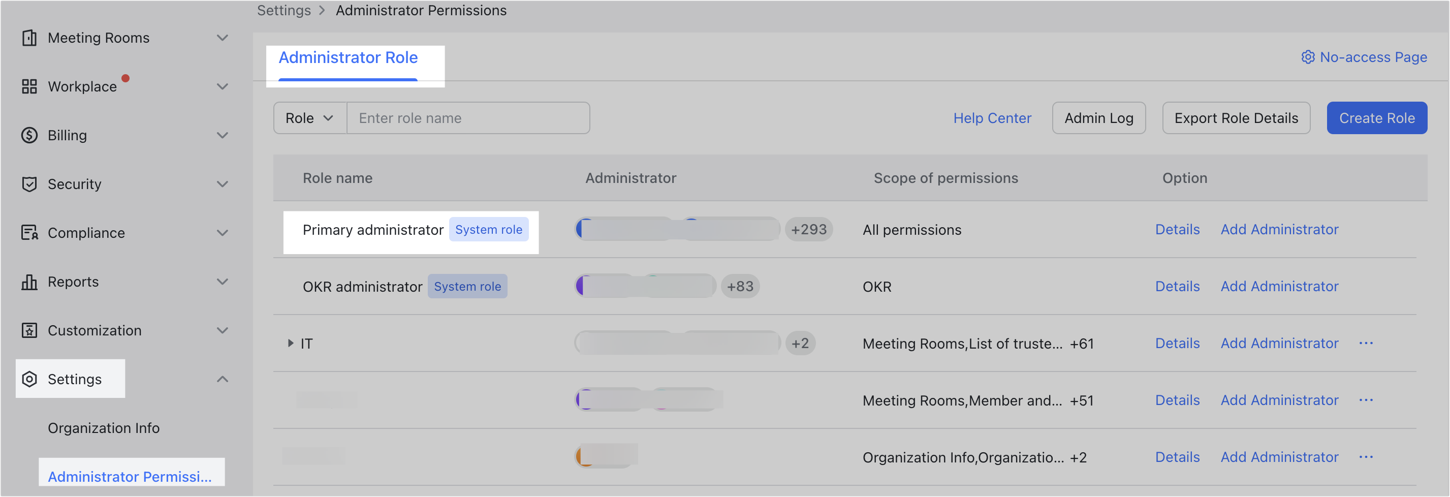 Admin | Add administrators and create administrator roles