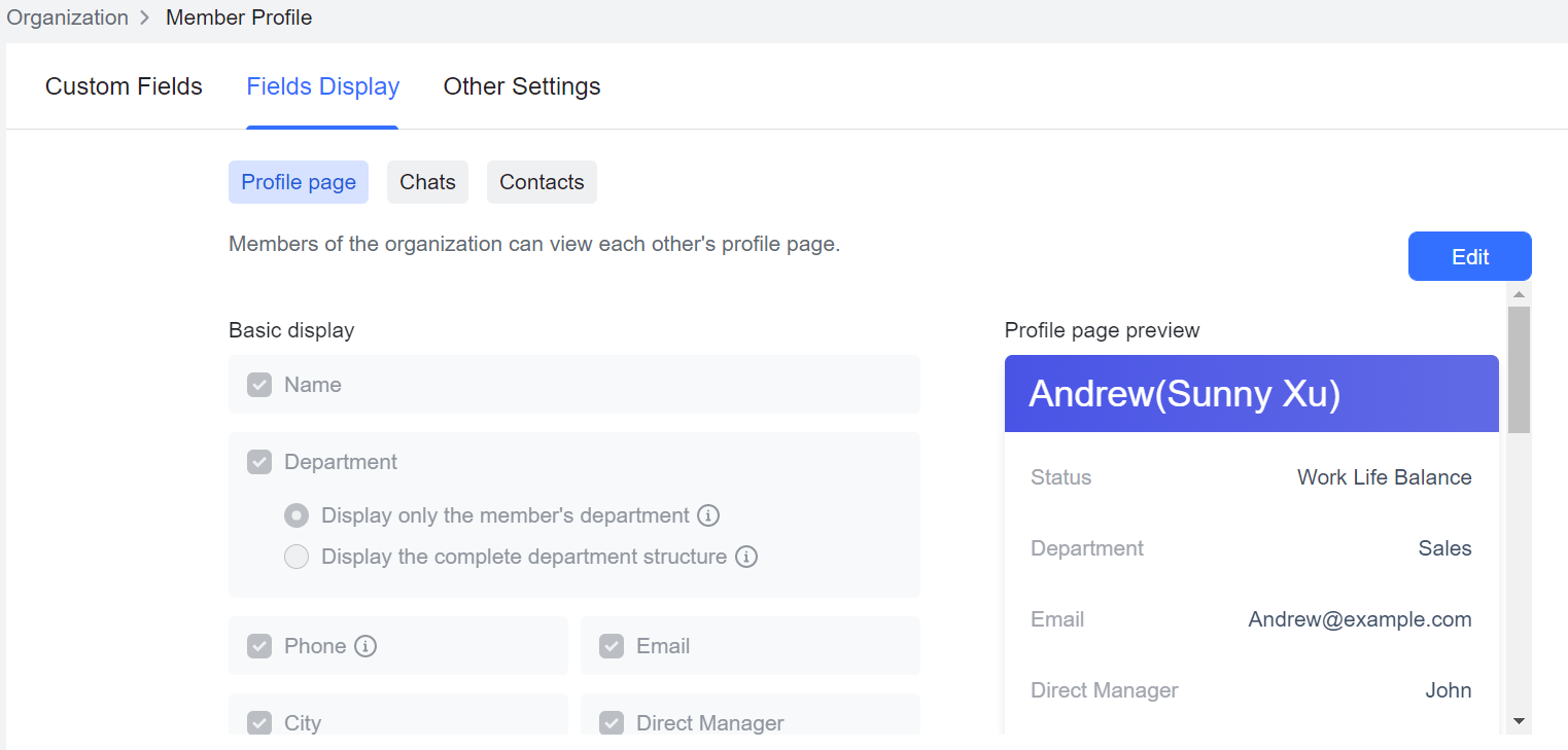 Admin | Manage member profile