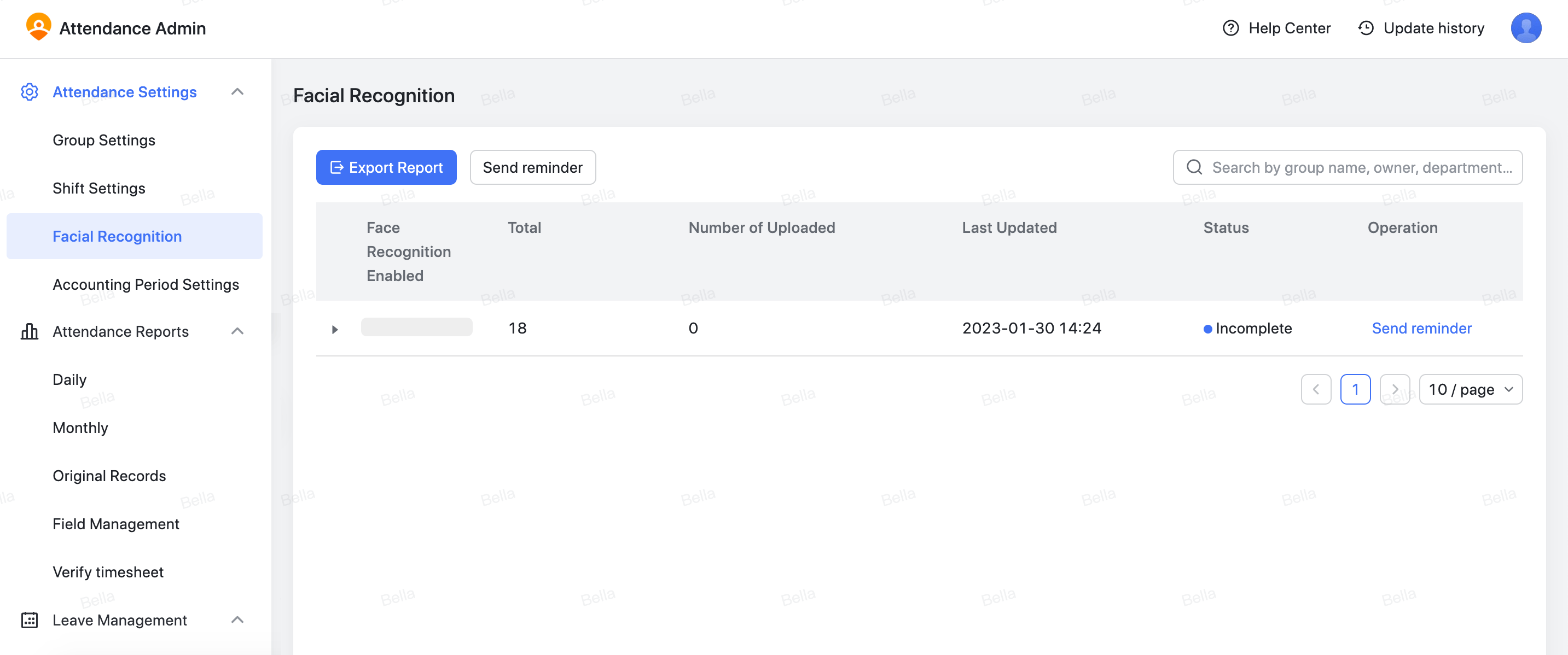 Admin | Set up face recognition