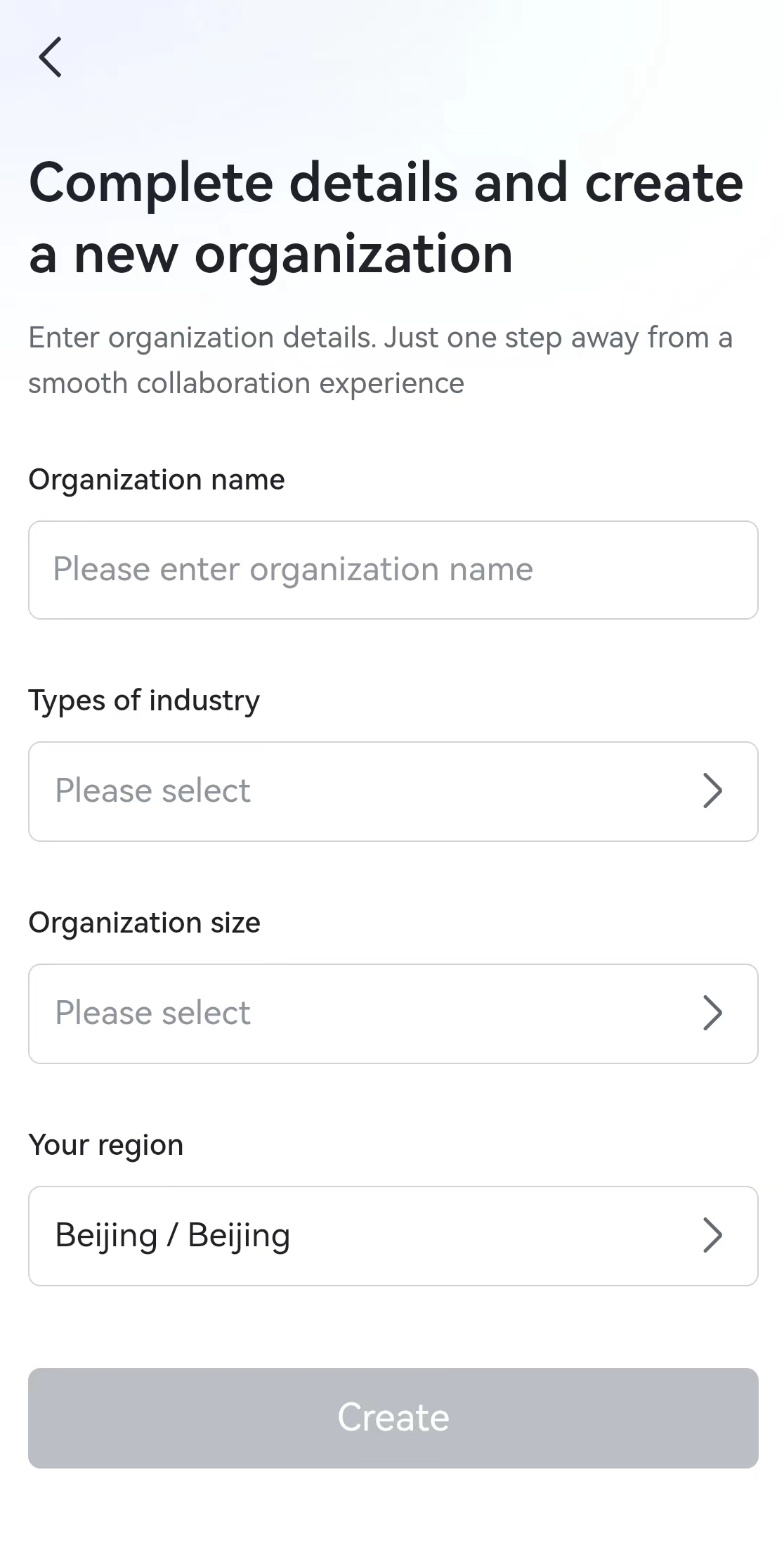 Sign up for an account