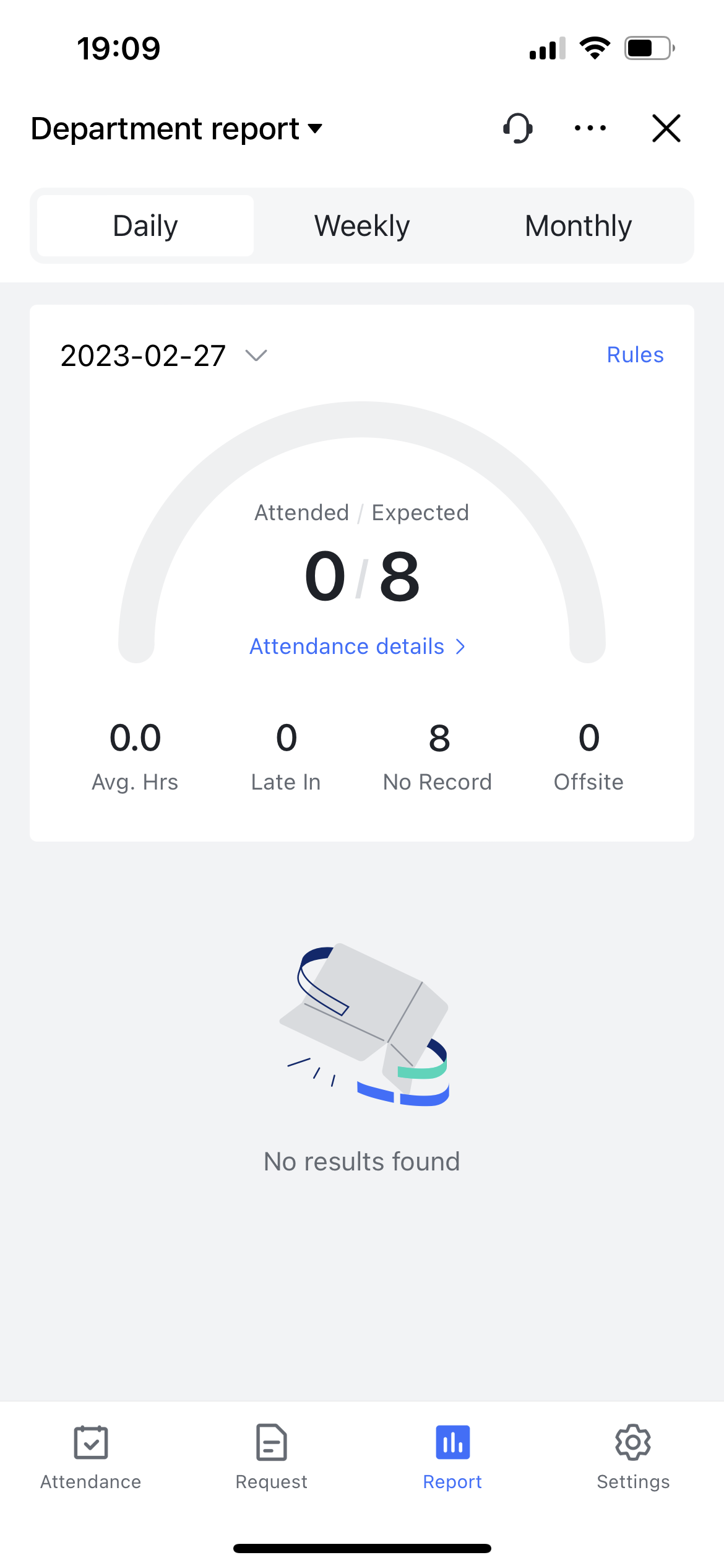 Admin | View team attendance data on mobile