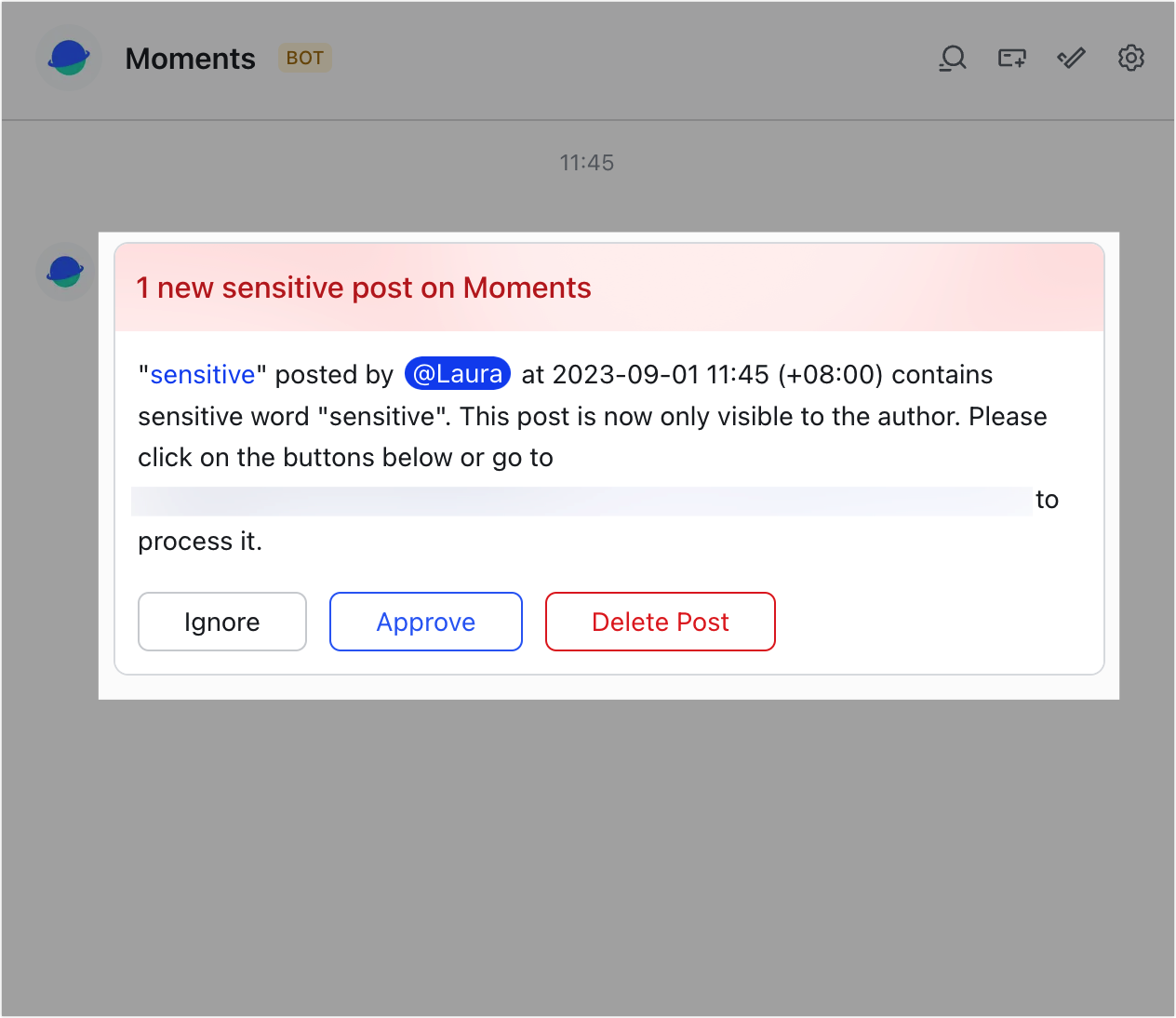 Admin | Configure and monitor sensitive words in Feishu Moments