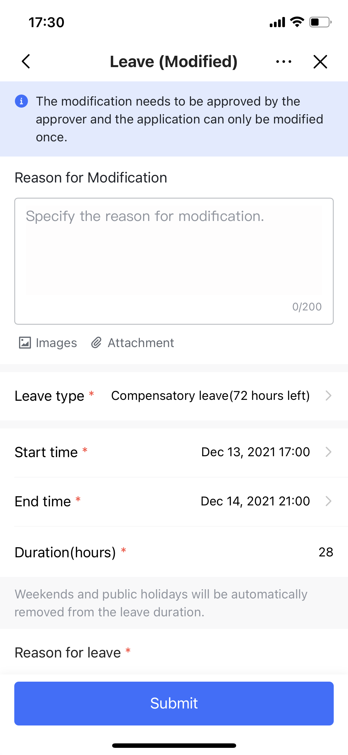 Admin | Modify an approved document