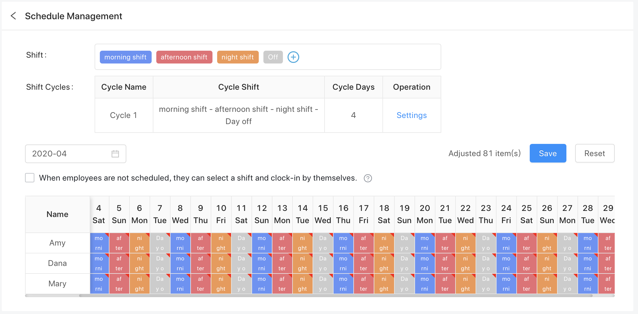 Admin | Set overtime rules for different shifts