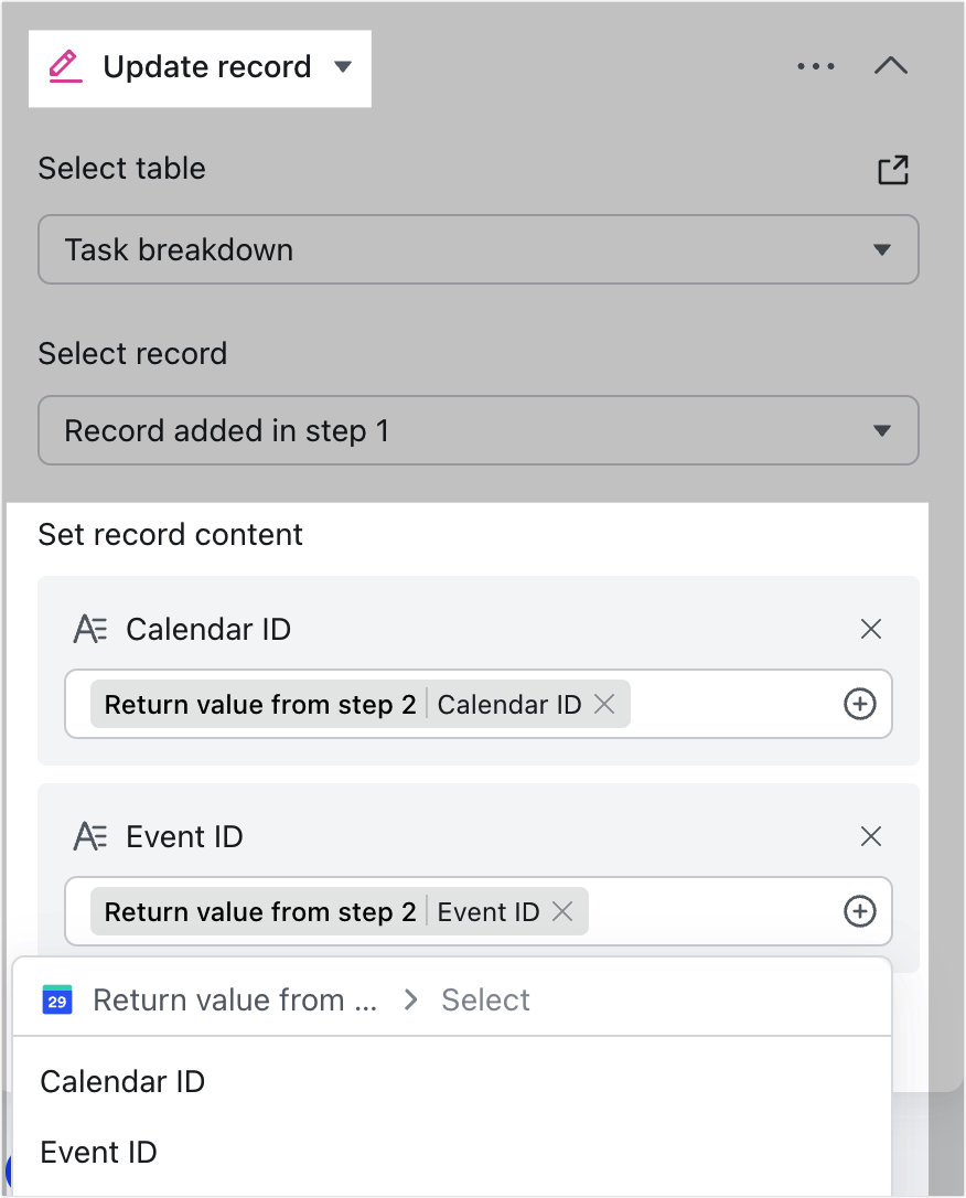 Triggers and actions for automated workflows