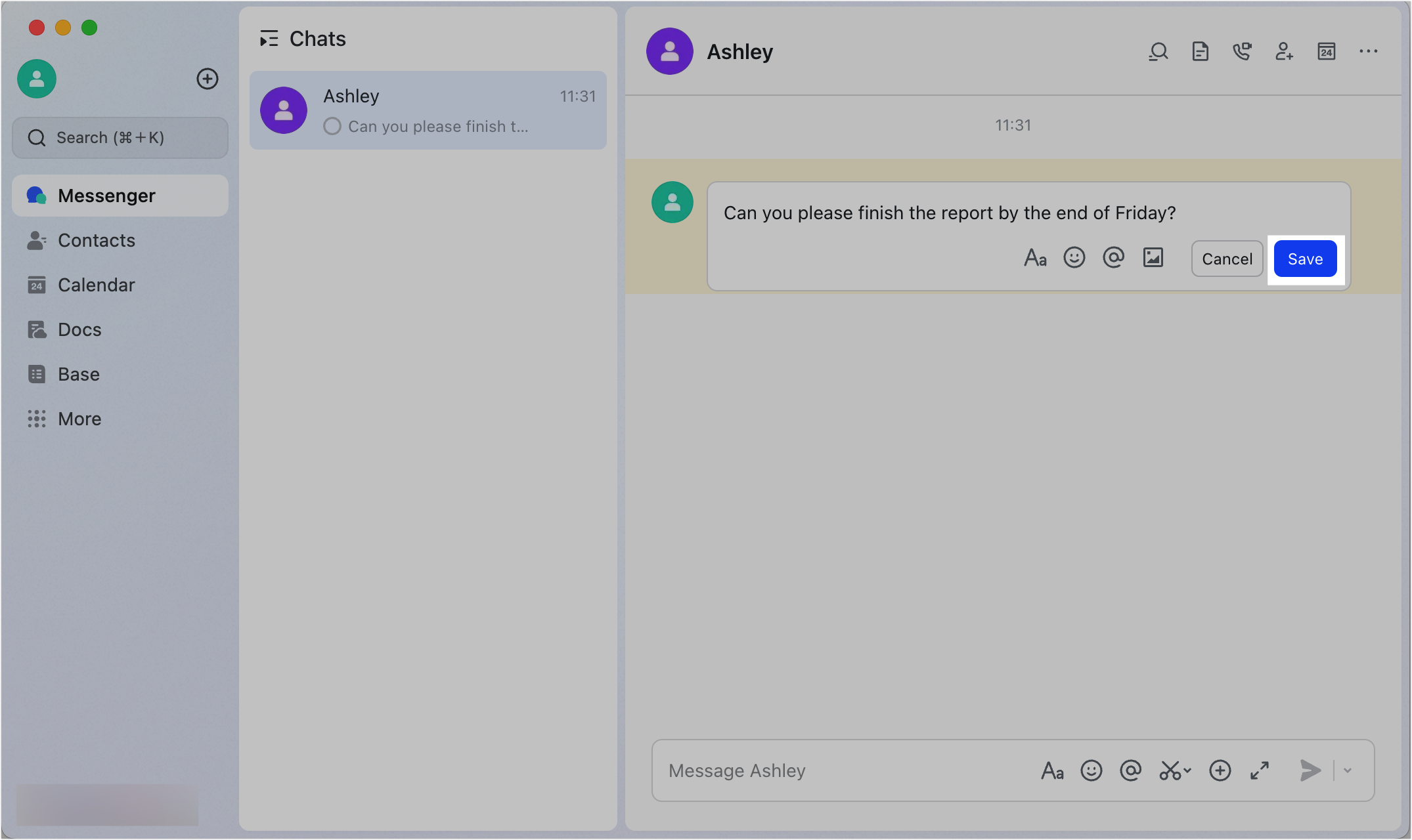 Edit sent messages