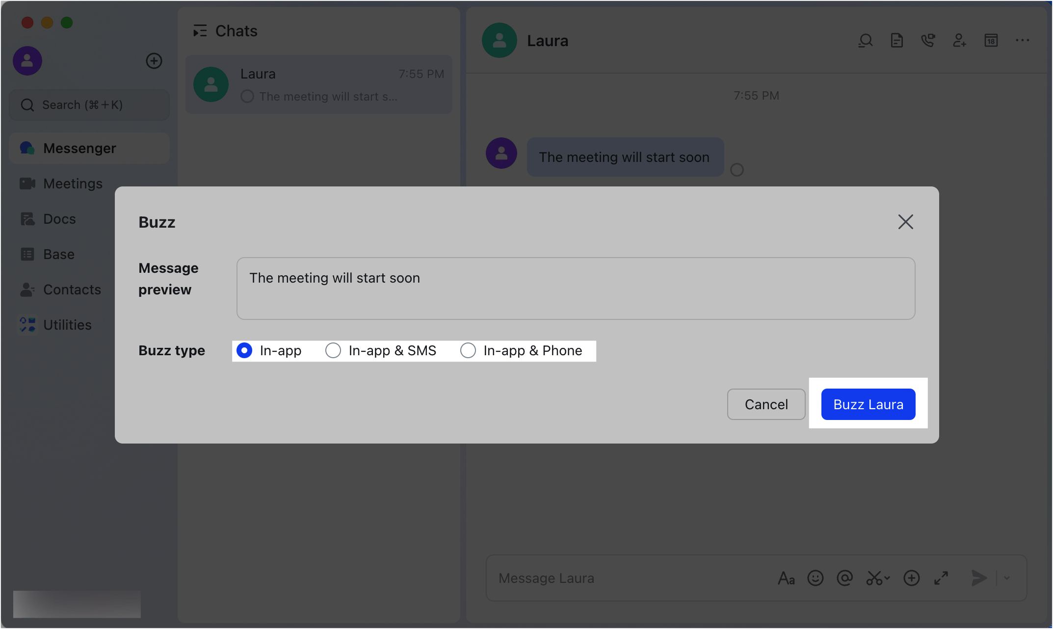 Use the Buzz function
