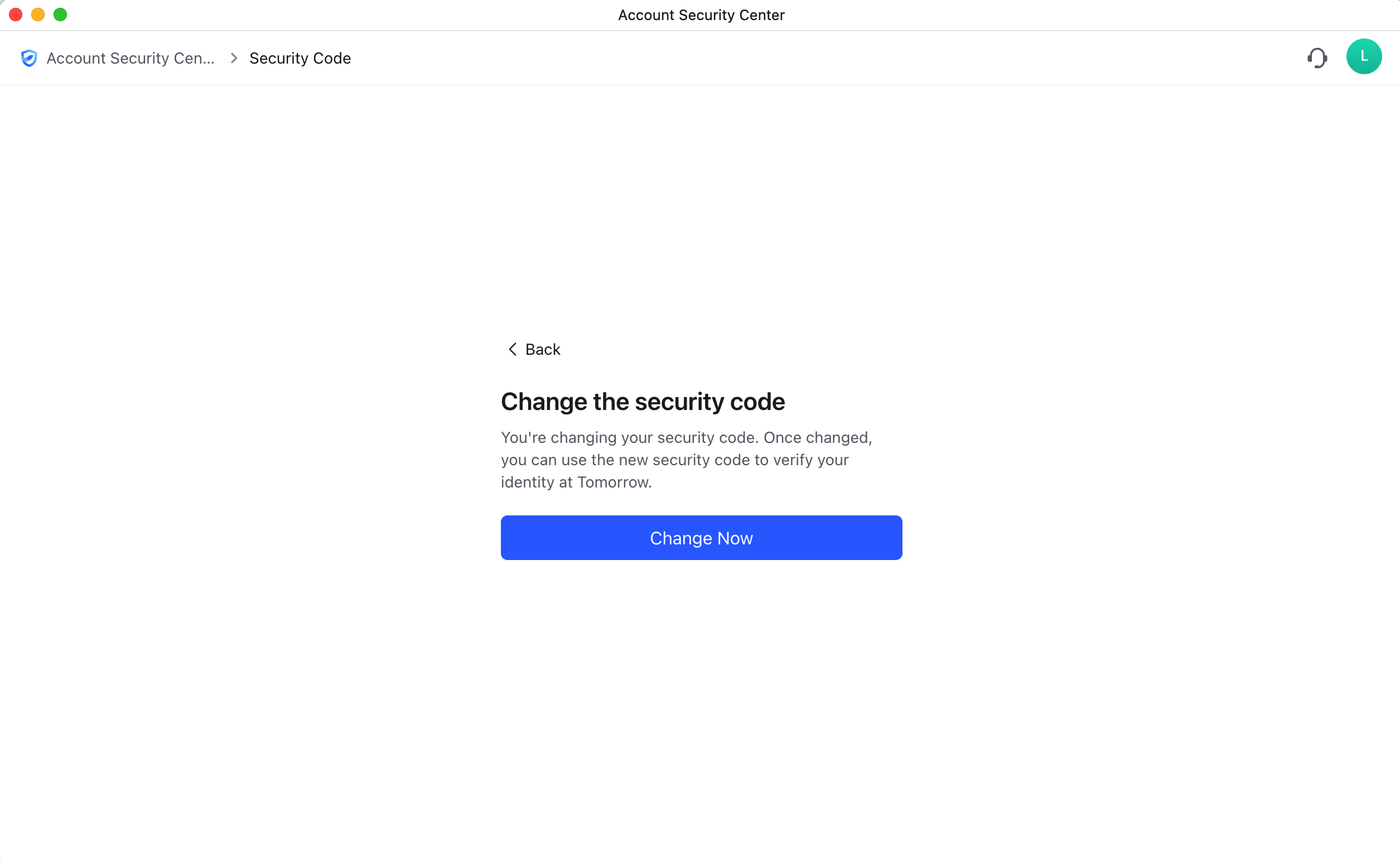 Set or change security code