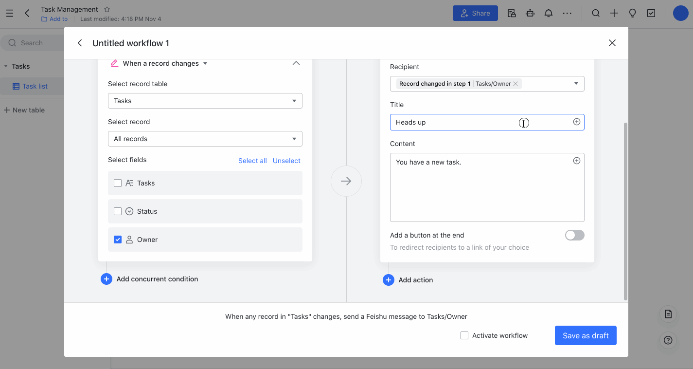 Use automated workflows in Base