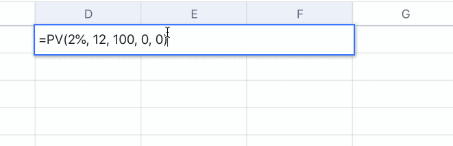 PV function for Sheets