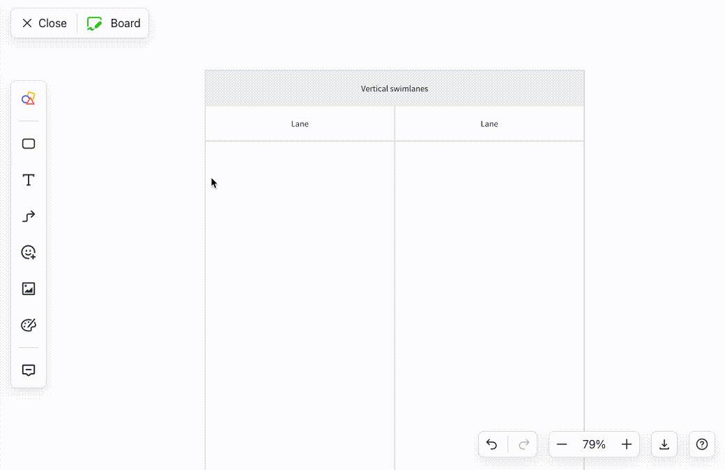 Use swimlane diagrams on a board