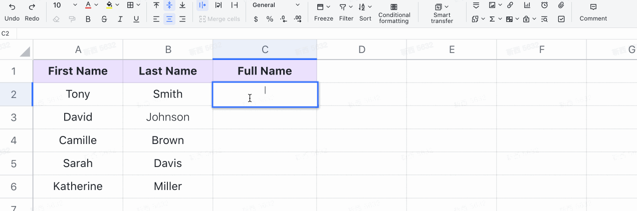 CONCAT function for Sheets