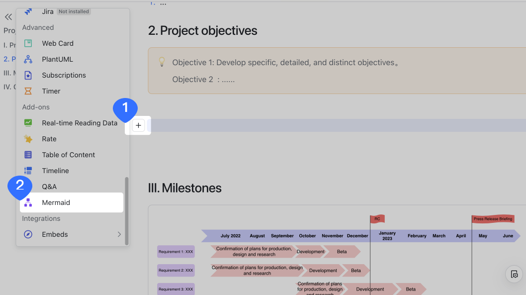 Use the Mermaid add-on