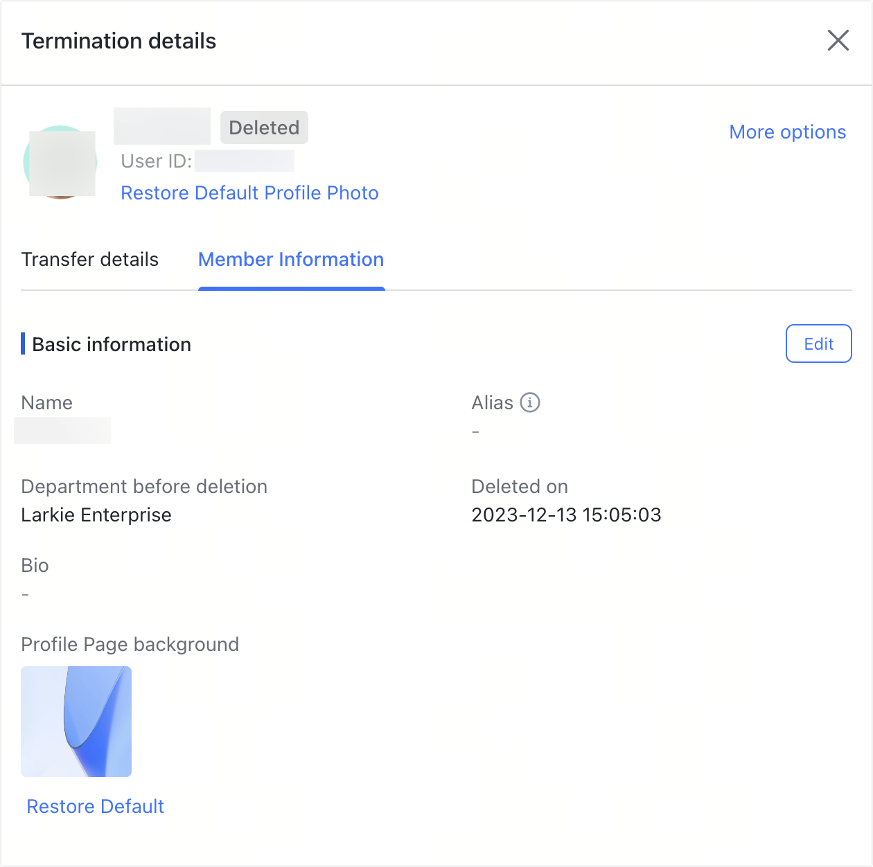 Admin | Delete members and transfer resources